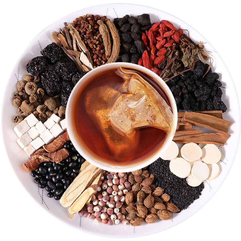 人参桑葚黑豆黑芝麻茶防脱发白发黑发女性男性组合花茶养生茶茶包_虎窝淘