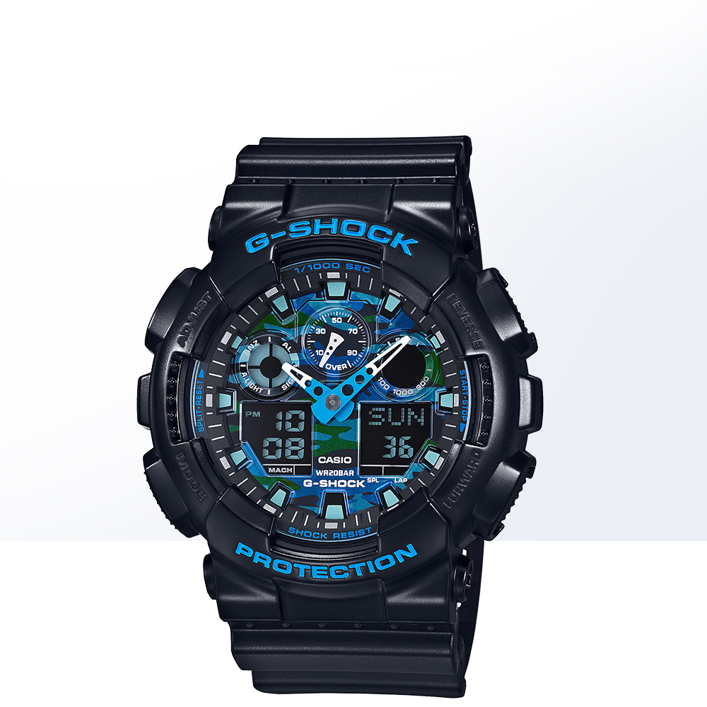 【自营】CASIO卡西欧G-SHOCK双显防水运动石英表男GA-100正品机芯_虎窝淘