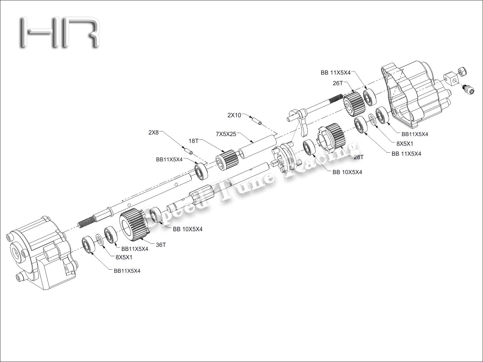 美国HR Axial SCX10 II 90046 90047强化钢中波箱两档套件_虎窝淘