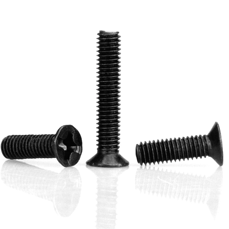 M2M2.5M3黑色KM加硬沉头机牙螺丝钉平头螺栓高硬度螺丝*3*4*5--12_虎窝淘