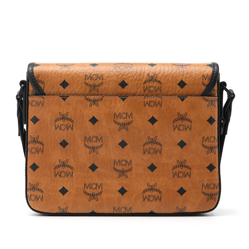 【自营】MCM男女同款撞色皮革饰边小号Klassik Visetos斜挎邮差包_虎窝淘
