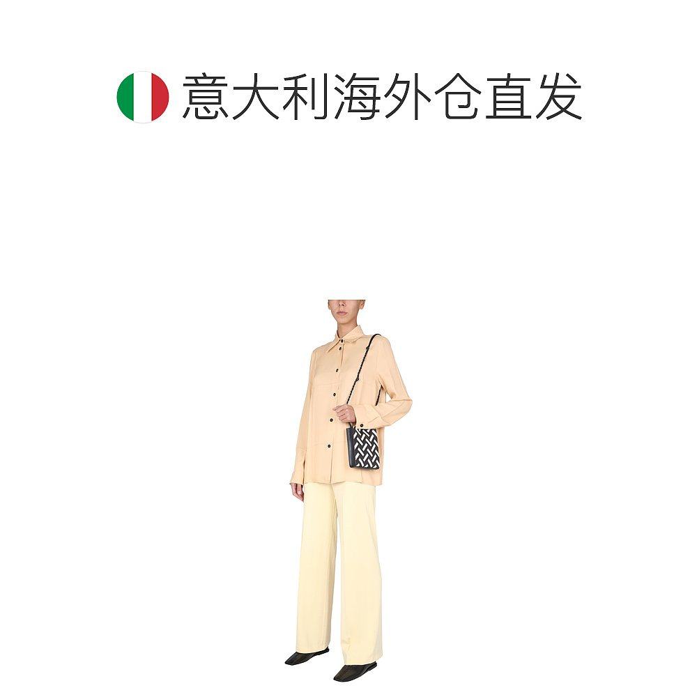 欧洲直邮Jil Sander吉尔桑德女士黄色长袖单排扣衬衫时尚休闲百搭_虎窝淘
