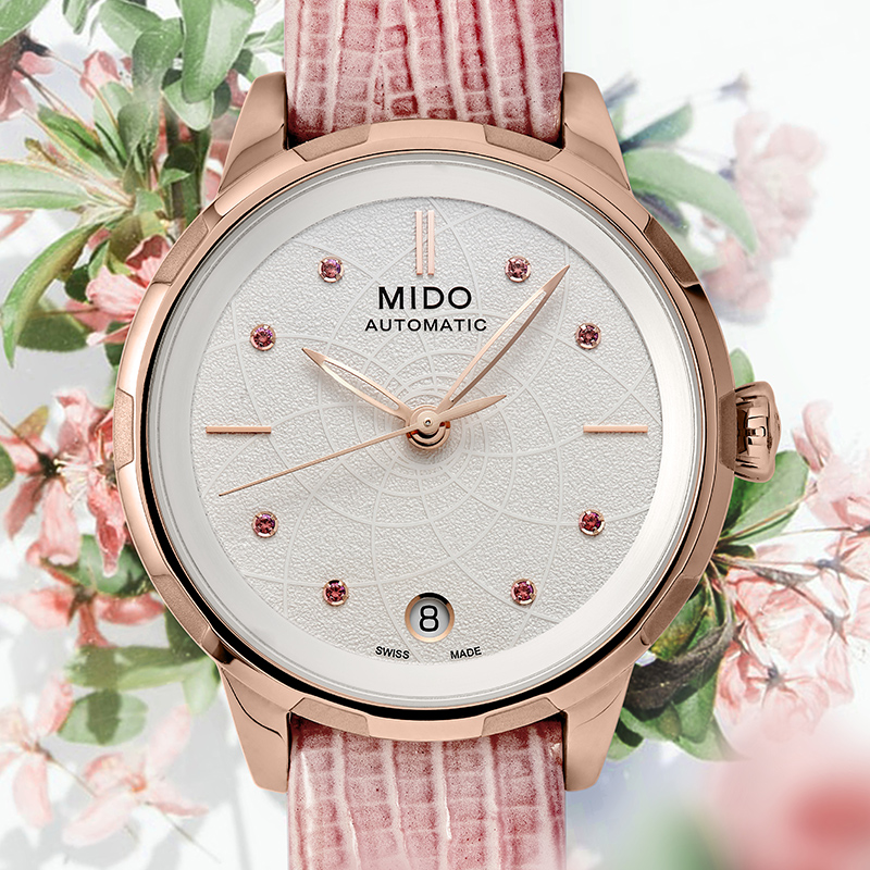 Mido美度花淅女表机械腕表瑞士官方正品M043.207.36.011.00_虎窝淘