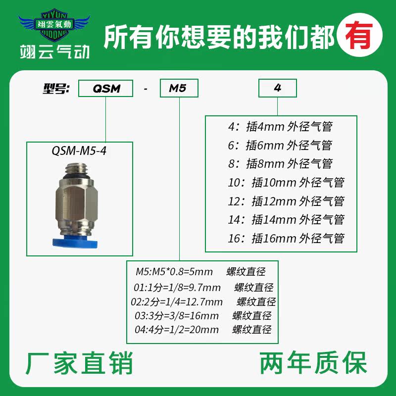 迷你接头QSM-M3/M5-3 QSM-1/8/1/4-4/6 QSM-M3/M4/M5-4/6_虎窝淘