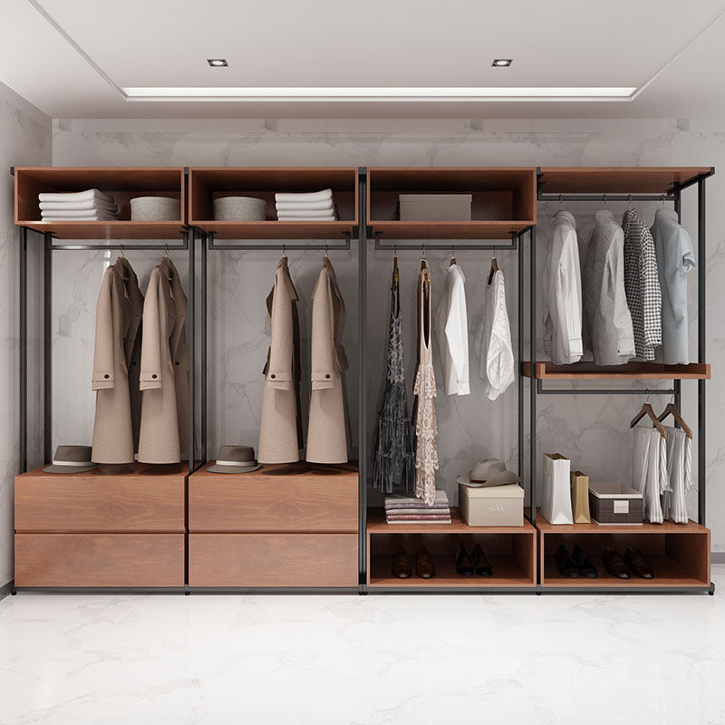 步入式衣柜架开放式衣帽间架子置物架衣架卧室落地铁艺金属挂衣架_虎窝淘