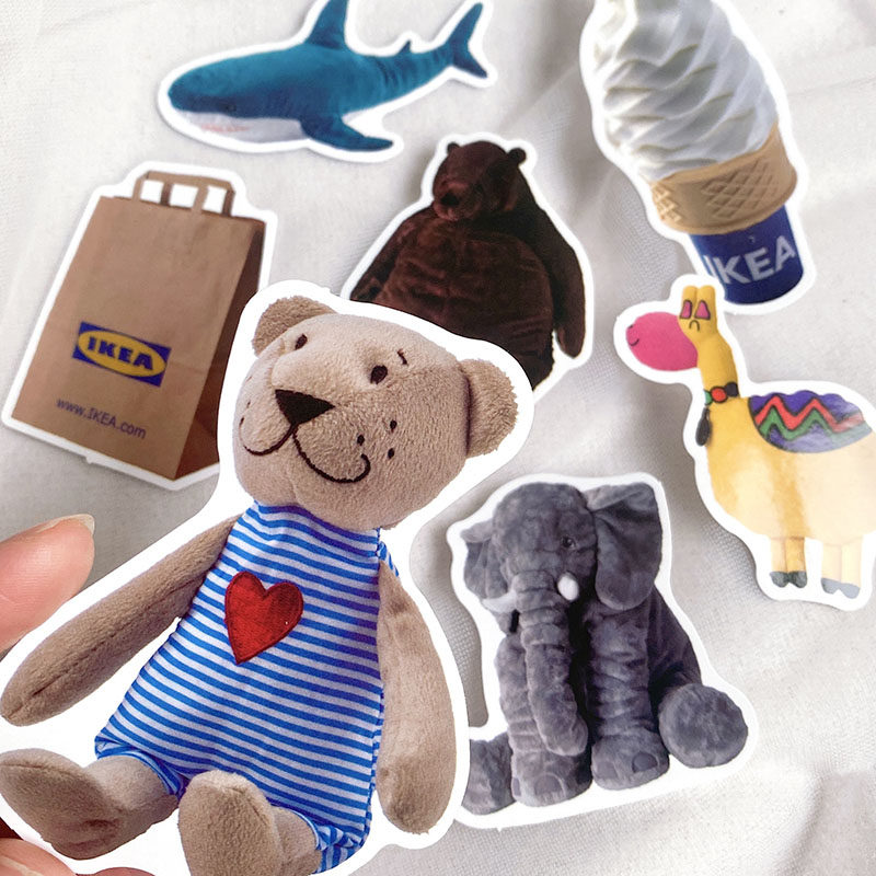 IKEA宜家ins风独家设计ipad手账相册装饰贴纸个性diy防水水杯贴画_虎窝淘