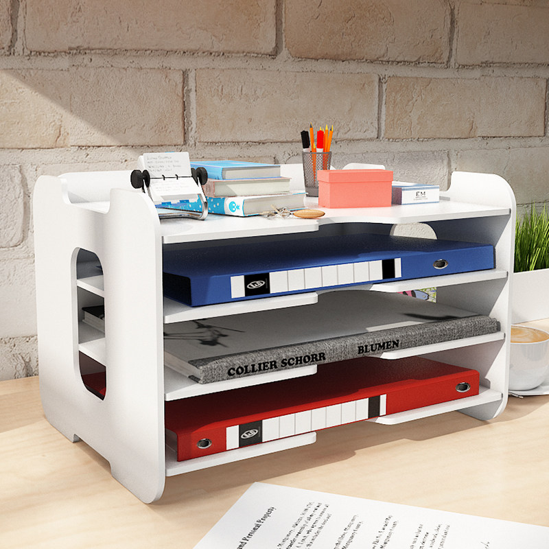 文件架子置物架桌上多层横式文件夹资料架办公用品大全办公桌收纳_虎窝淘