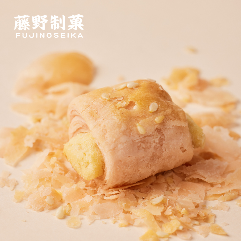 藤野制菓日式迷你酥肉松千层饼咸蛋黄饼干办公室休闲零食158g包装_虎窝淘