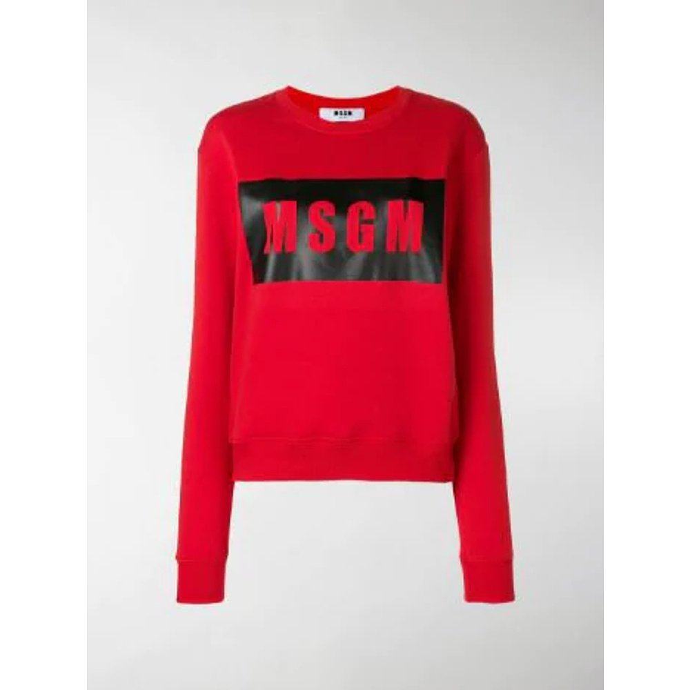 香港直邮MSGM女士红色标志印花棉质卫衣 2541MDM96-184799-18_虎窝淘