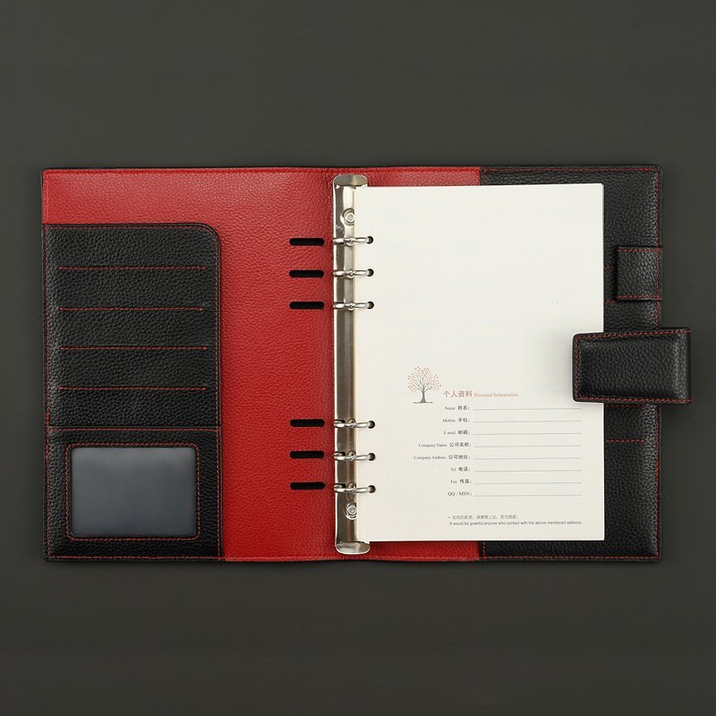 写翌A5 A6镂空真皮活页笔记本记事本子可定做公司LOGO高档礼品定制套装可拆卸内页可印刷商务专业定制可批发_虎窝淘