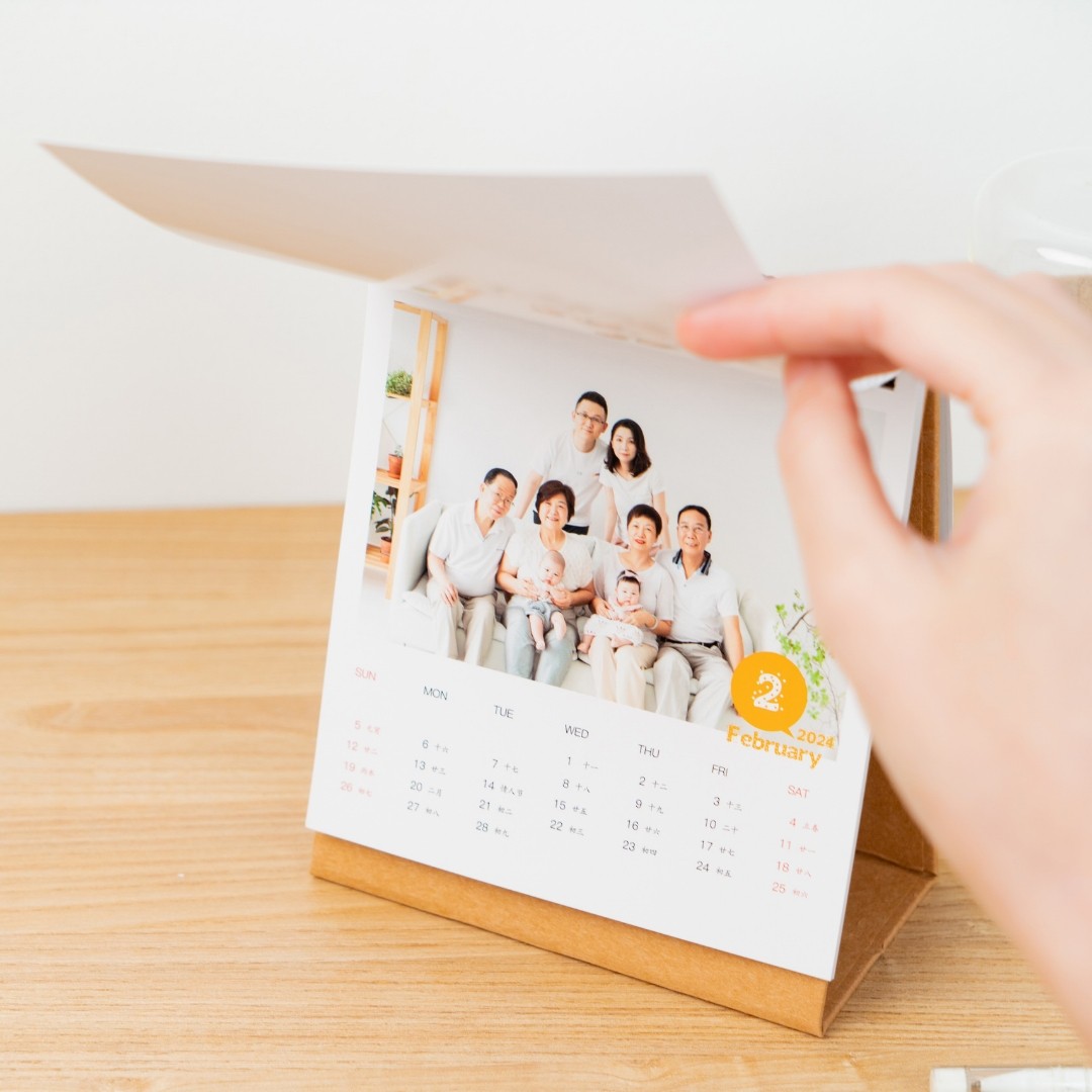 定制台历2024年企业来图定制照片日历桌面龙年农历diy自制做年历_虎窝淘
