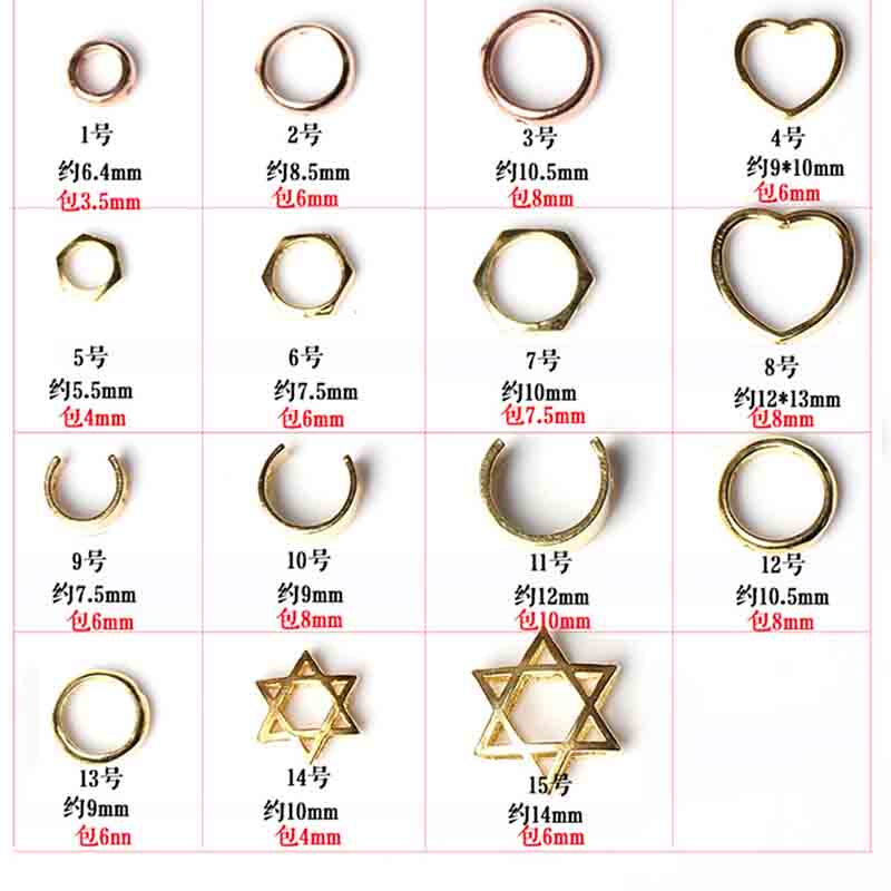 s925纯银镀金DIY手工配件串珠手链方形心形圆圈全包花包包珠子_虎窝淘