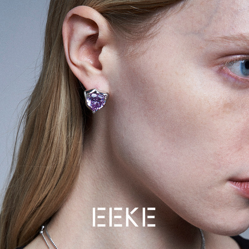 EEKE冰融系列融化爱心耳钉2023年新款潮女小众设计ins风高级感_虎窝淘