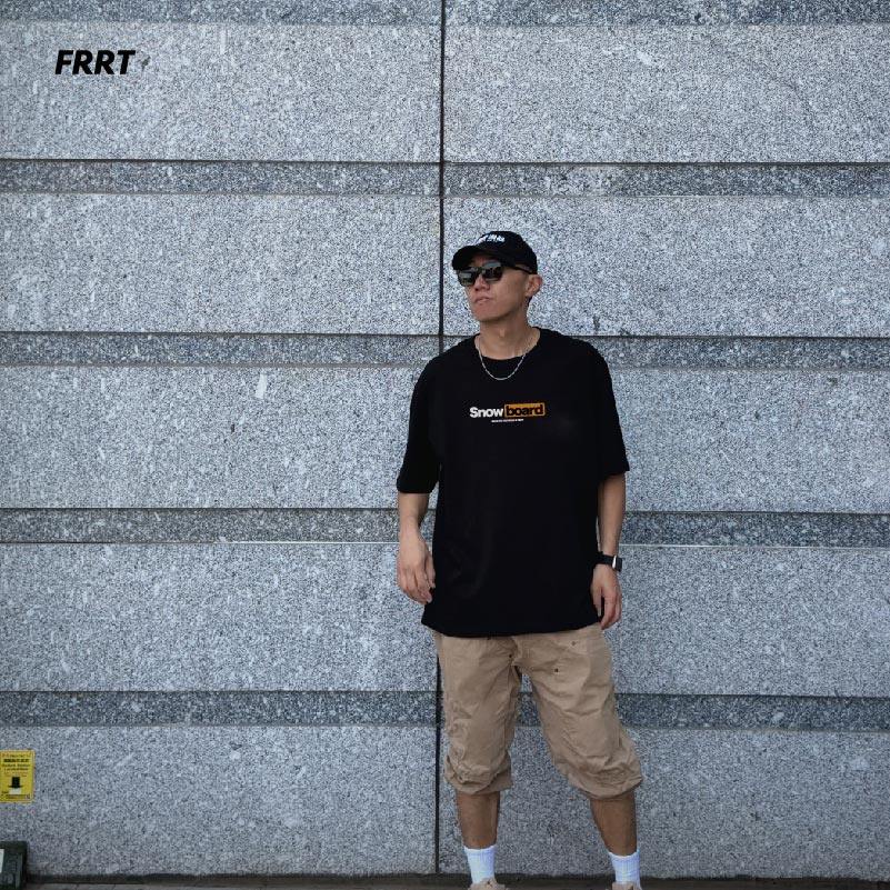 FRRT原创设计 Snowboard P站配色滑雪生活BTRN个性宽松落肩短袖_虎窝淘