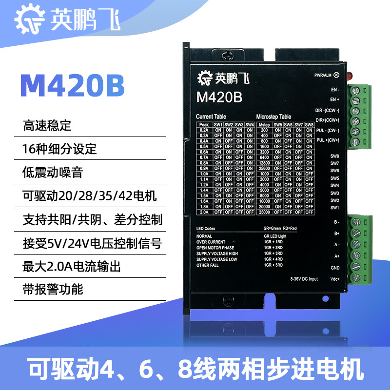 英鹏飞42步进电机驱动器DM430通用M415B/M420B驱动板128细分24V_虎窝淘