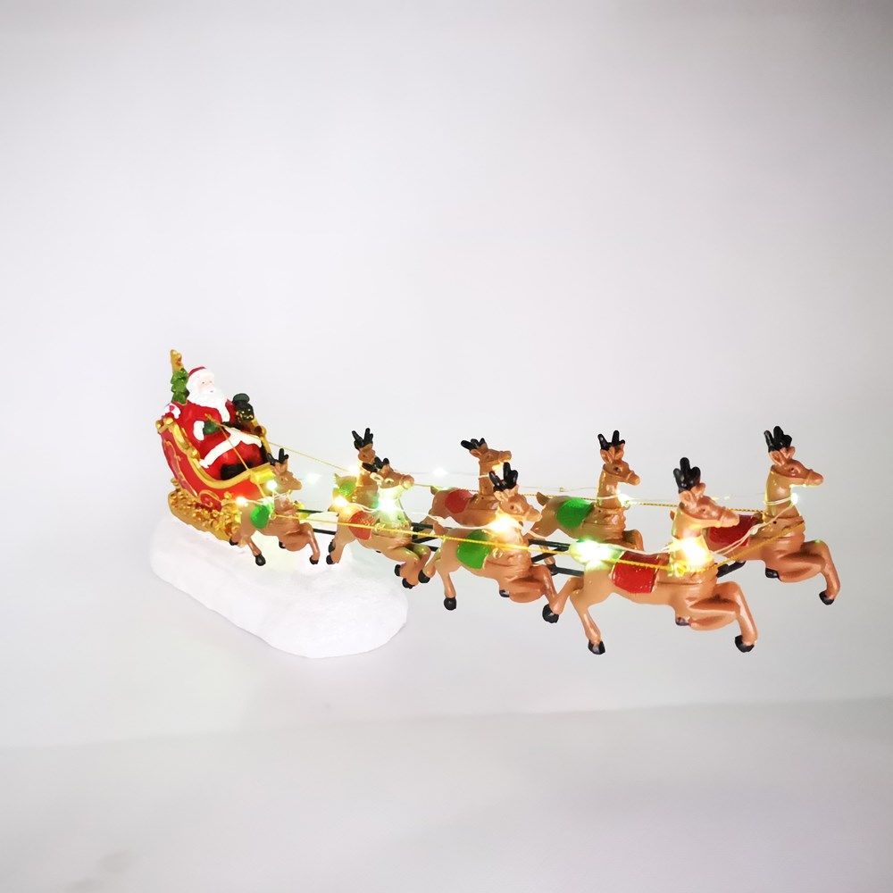 Winter Wonder Lane Christmas Village Set Santa Sleight with_虎窝淘