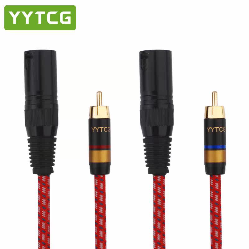 YYTCG One pair Hifi 2 RCA Malel to 2 XLR Male Audio Cable H_虎窝淘