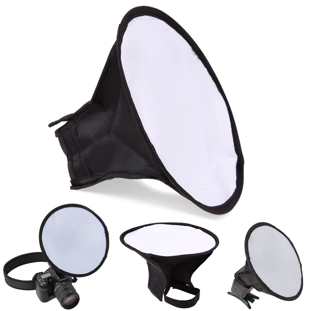 20cm Round Flash Softbox Diffuser Speedlight Mini Soft Box P_虎窝淘