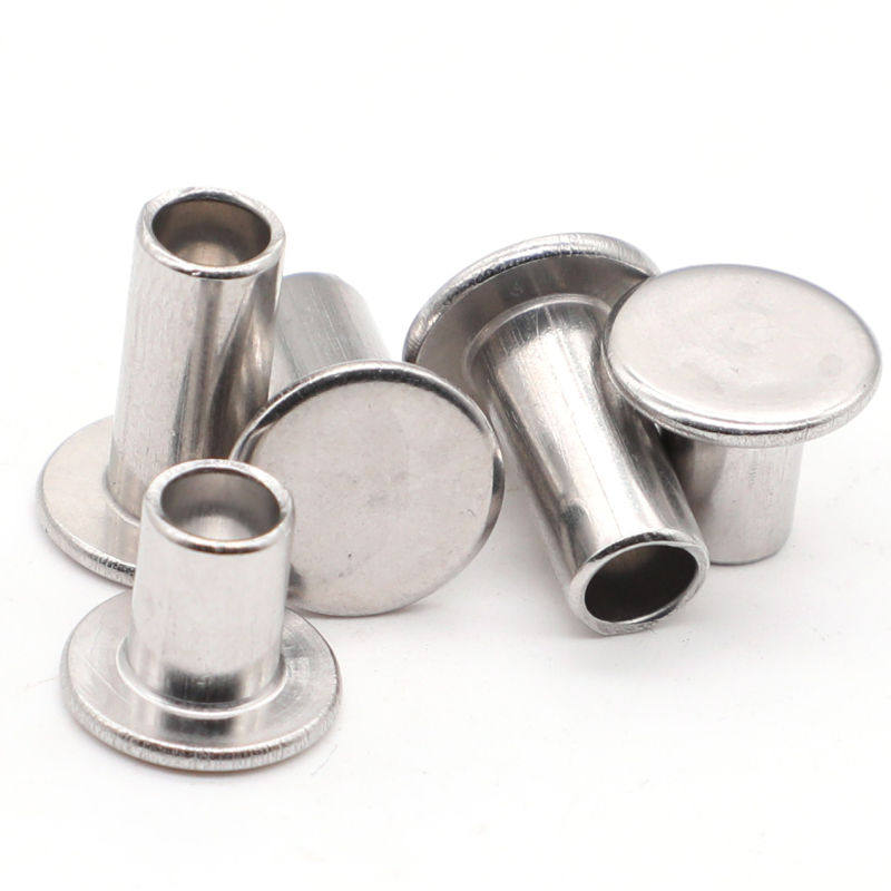 新品304不锈钢GB875平头半空心铆钉/平圆头半空心铆钉M4*5x6x7x8x_虎窝淘