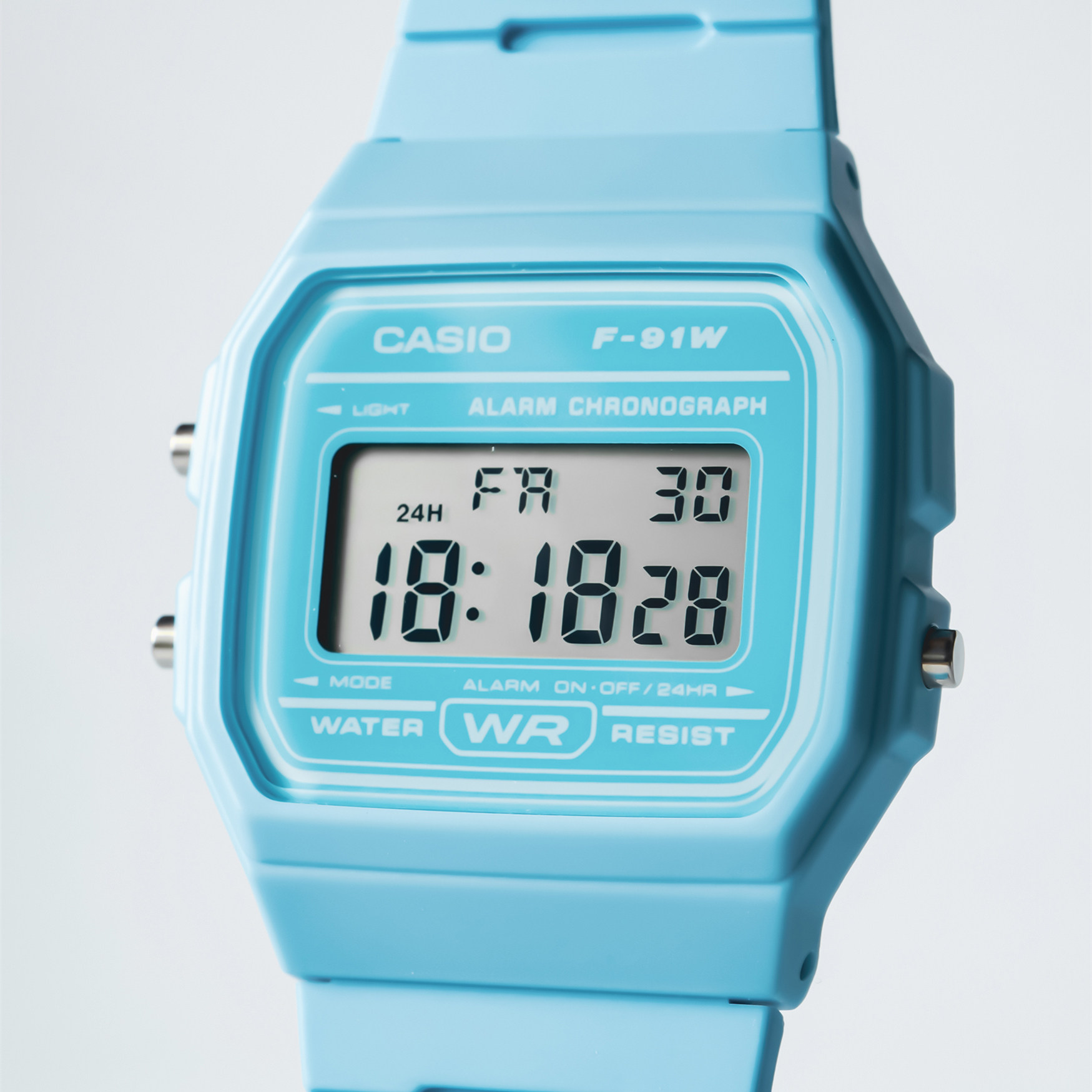 CASIO卡西欧学生时尚运动手表简约复古小方块男士腕表F-91WC-4A_虎窝淘