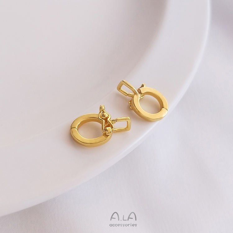 保色万能吊坠扣18K包金卡扣手工diy项链手链珍珠饰品扣头连接配件_虎窝淘