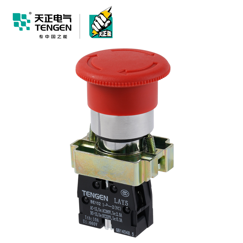 天正 LAY5-BS542紧急急停按钮开关BS545电梯停止XB2 NP2常闭22mm_虎窝淘
