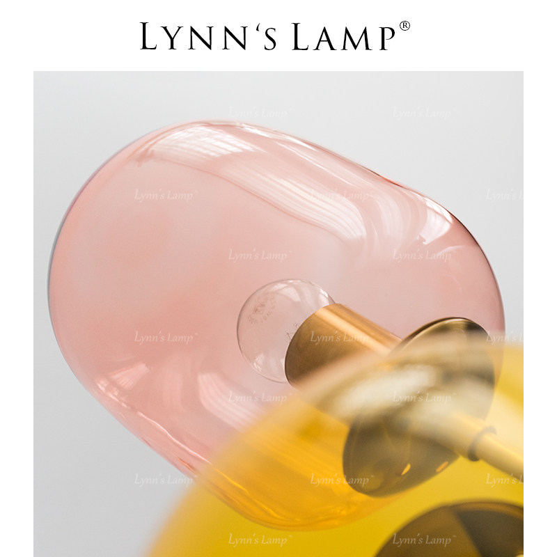 Lynn's立意后现代玻璃吊灯彩色简约北欧客厅卧室创意儿童房吊灯_虎窝淘