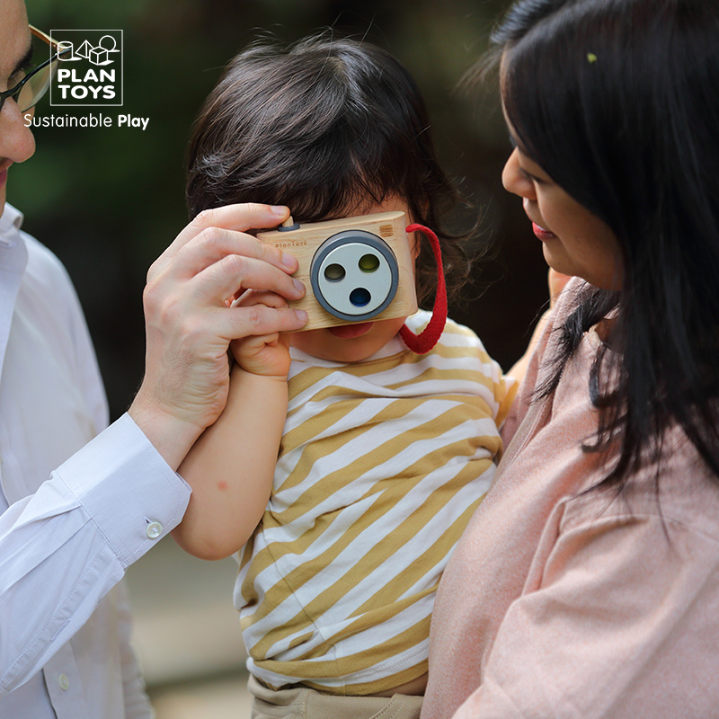 plantoys儿童照相机三色玩具宝宝木制可旋转镜头场景摆件礼物5450_虎窝淘