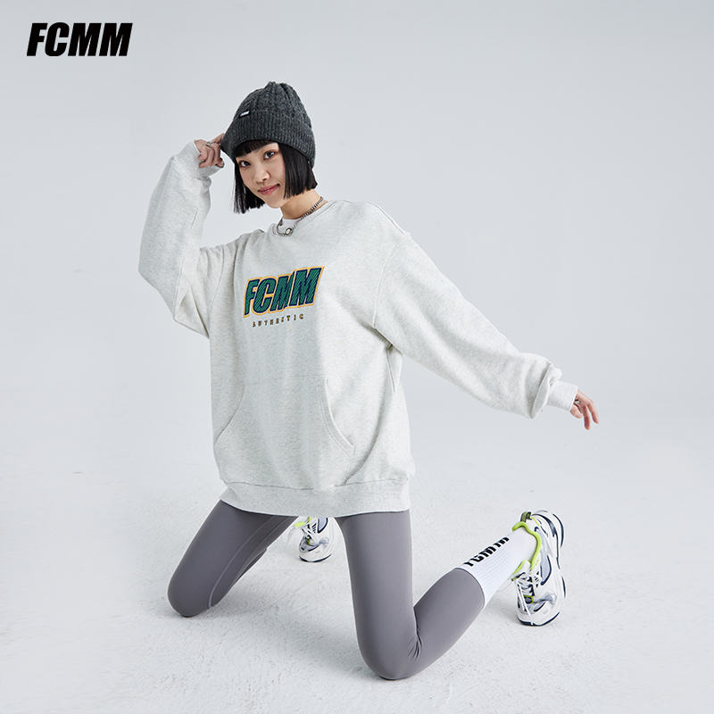 FCMM圆领卫衣女春季新款LOGO薄款设计时尚潮牌卫衣
