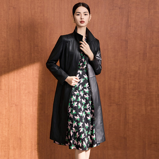 Ma Tiannu women's clothing autumn and winter new black sheep leather ...