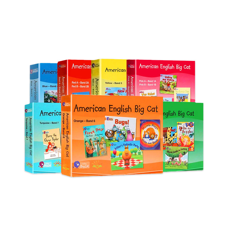 柯林斯大猫分级阅读原版进口绘本merican English Big Cat 1-7级全套书本+练习册总230册点读阅读 ...