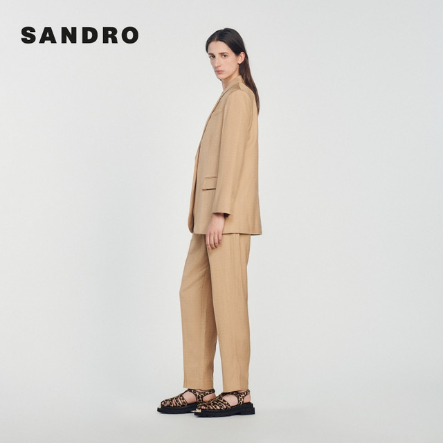 SANDRO Outlets Women's French Commuter Flat Collar Straight One-Piece ...