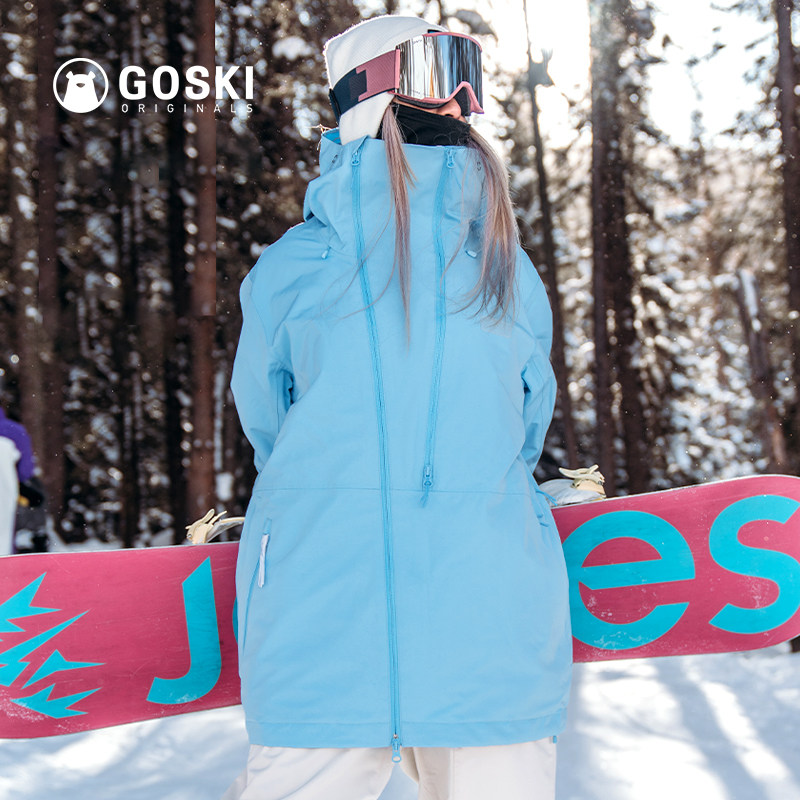 GOSKI新款滑雪服女防风保暖户外滑雪衣紫色单板滑雪服套装_虎窝淘
