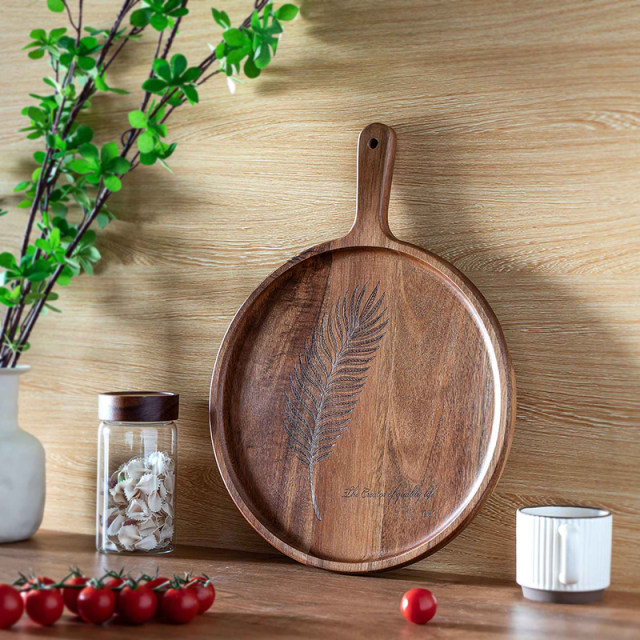 Billf steak dining disk wooden household wood plate circular western ...