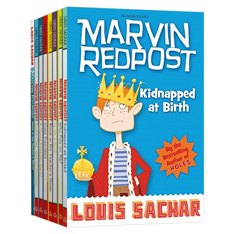 麻烦精马文 8册套装英文原版小说 Marvin Redpost纽伯瑞奖得主洞 Holes作者 Louis Sachar儿童初级章节桥梁书黑白 ...