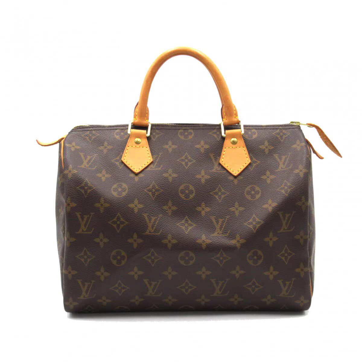 中古LV女包B级9新SPEEDY30波士顿手提包路易威登老花BRANDOFF_虎窝淘