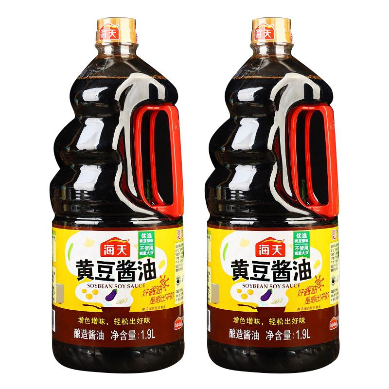 海天黄豆酱油1.9L大桶家用大桶装酿造酱油炒菜红烧上色卤味调味料_虎窝淘