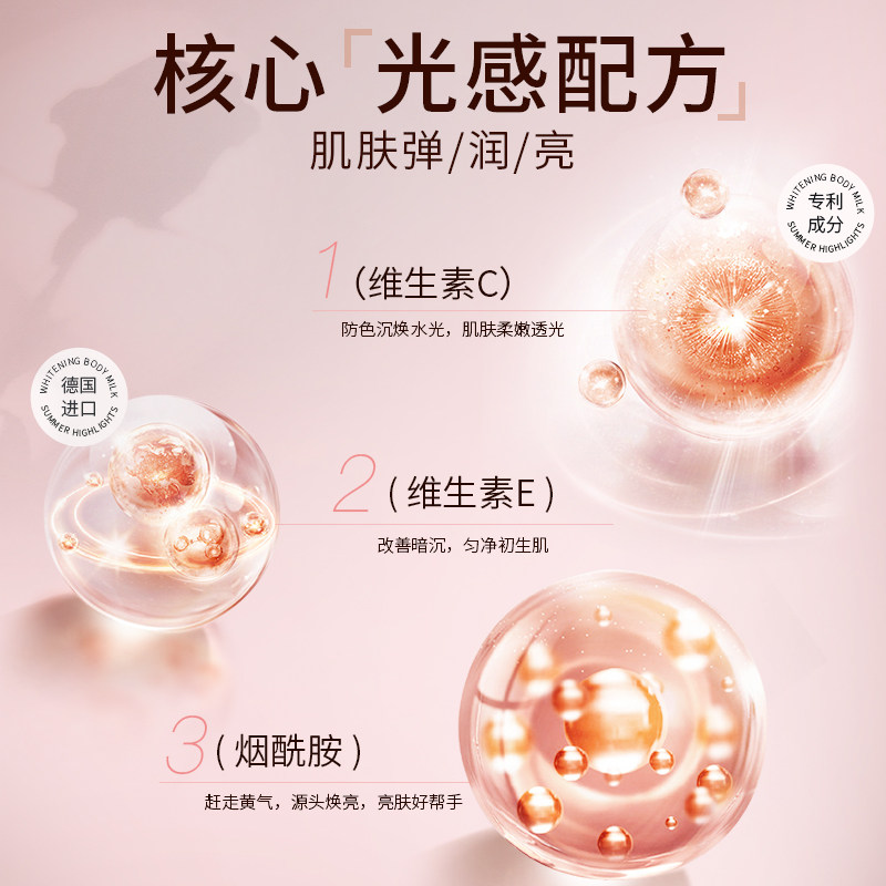 VHE身体乳2瓶装高缇雅全身乳清爽水润果酸滋润香味持久润肤乳_虎窝淘