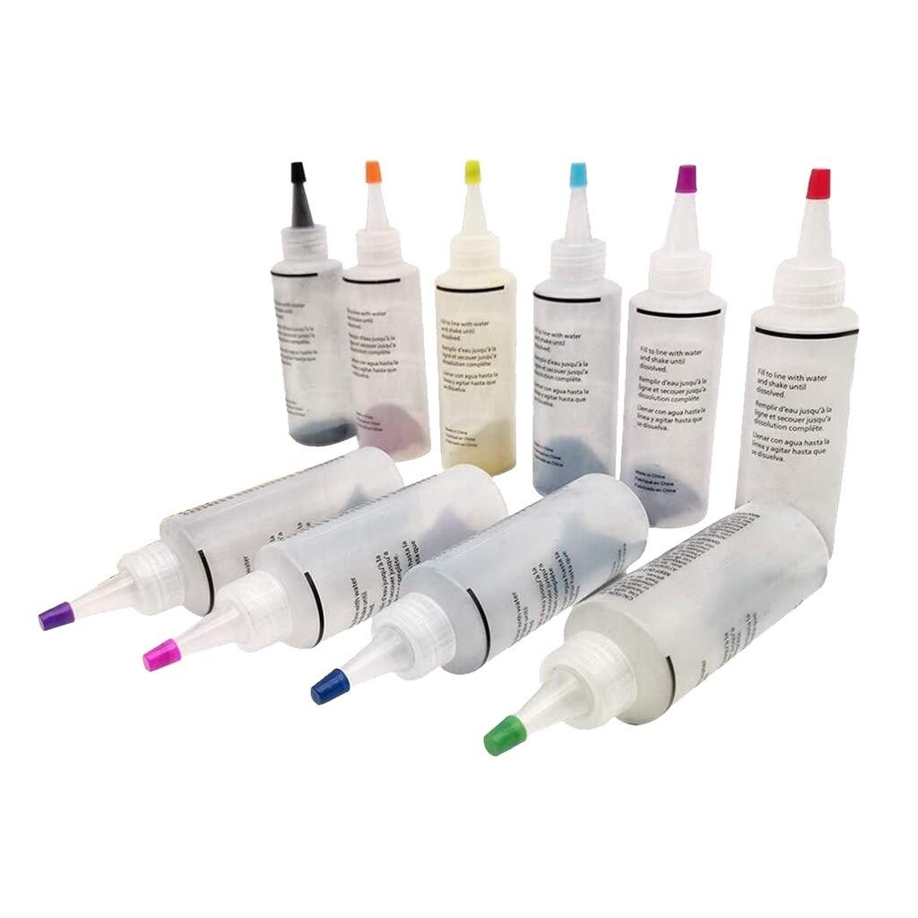 10 Bottles Kit Muti Color Dyes Permanent Paint Tie Dye Kit_虎窝淘