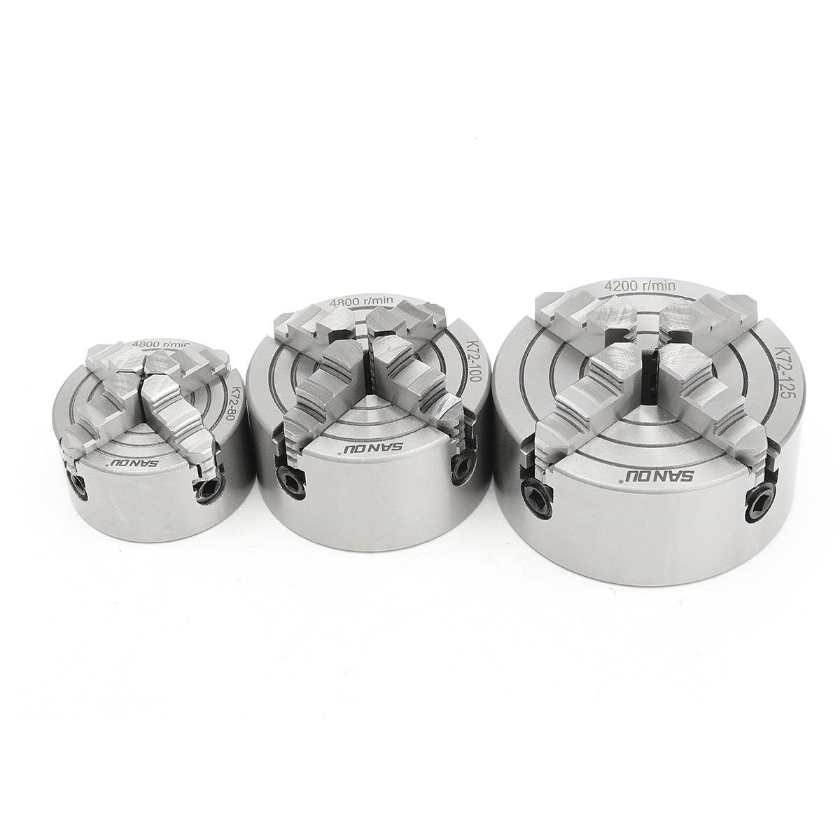 K72- 80/K72- 100/K72- 125 4 Jaw Lathe Chuck Independent 80mm_虎窝淘