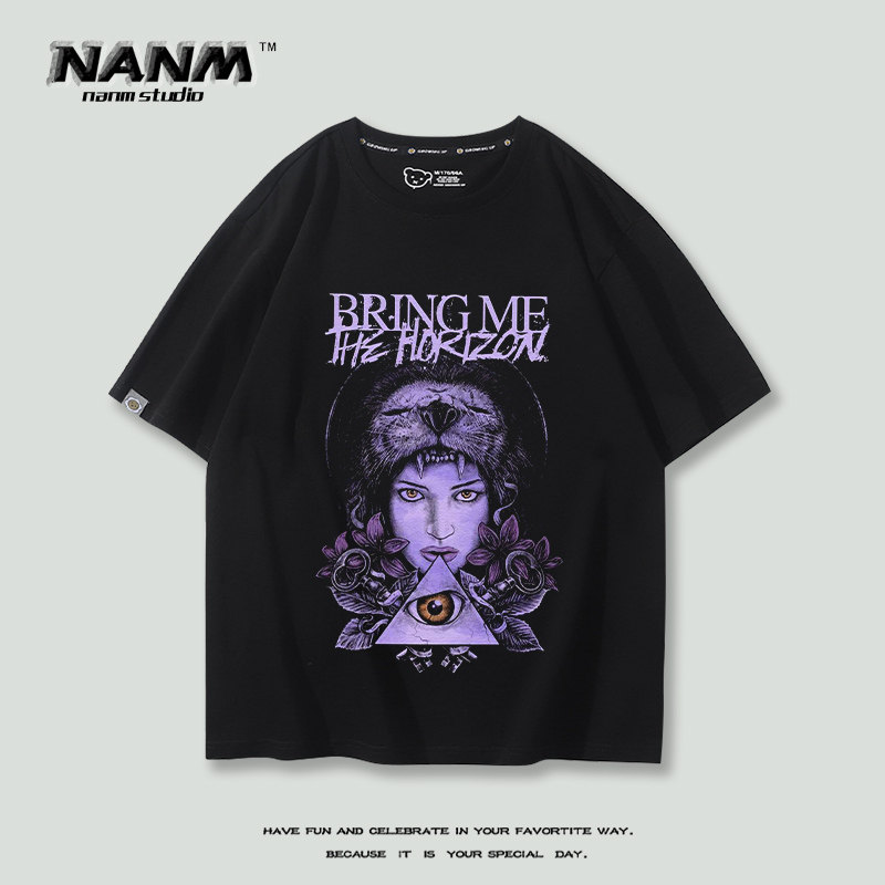 Bring Me The Horizon乐队短袖T恤男女BMTH周边死核宽松摇滚半袖_虎窝淘