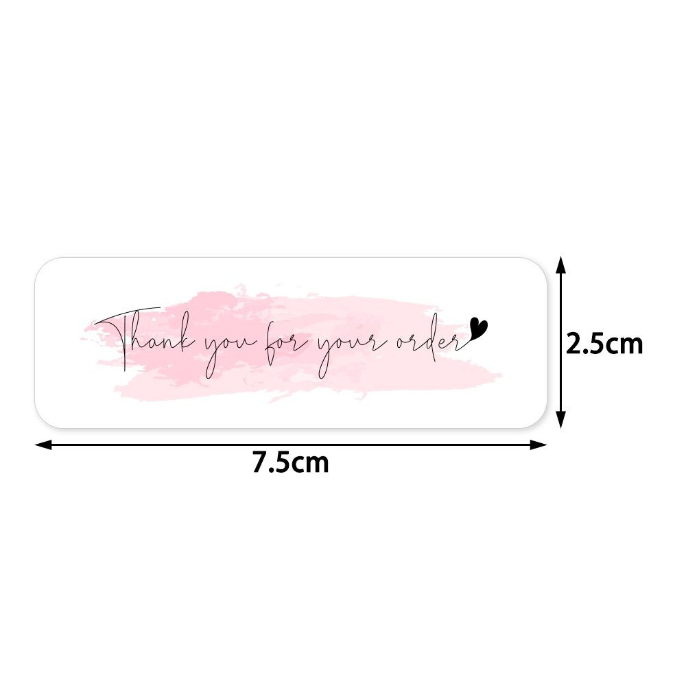 50 Pcs Thank you for your order stickers 1x3 inch labels_虎窝淘