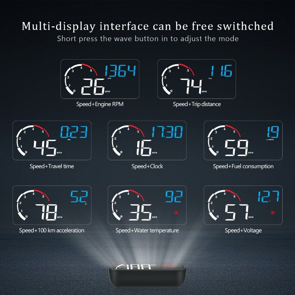 New OBD2 Hud Display Projector Car OBDii Reader Engine RPM F_虎窝淘