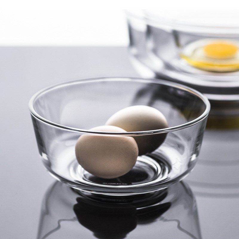 Glass salad bowl Transparent Heat-resistant bowl Large mixin_虎窝淘