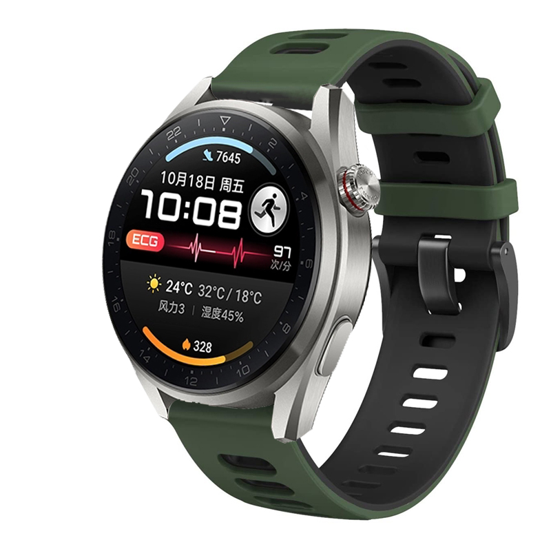 适用华为watch 3pro New表带46 48mm智能手表硅胶esim腕带gt3pro陶瓷款43透气软胶表带gt2 3雅致女款快拆表链 虎窝淘