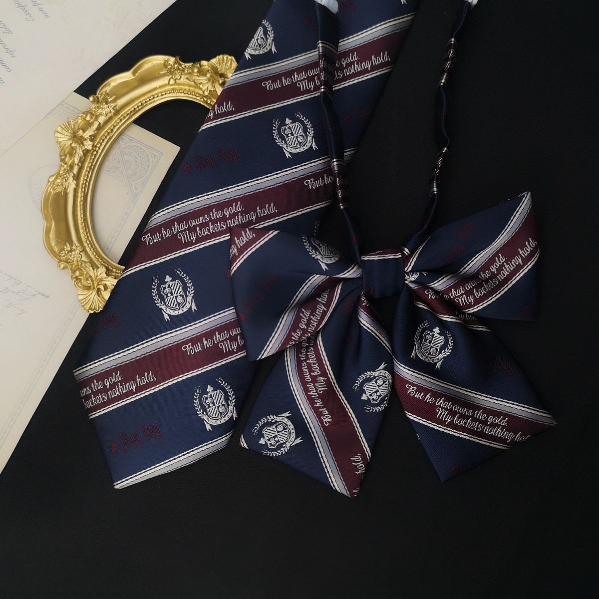 【颜沐溪】纨绔子弟原创设计jK/dk制服正版优等领带领结男女款_虎窝淘