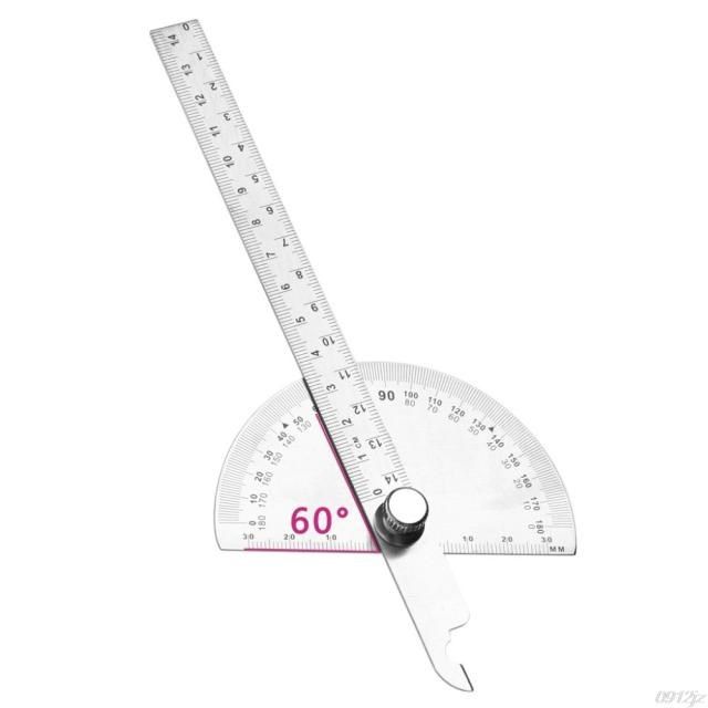 0-180 Degree Angle Ruler Round Head Rotary Protractor Adjust_虎窝淘