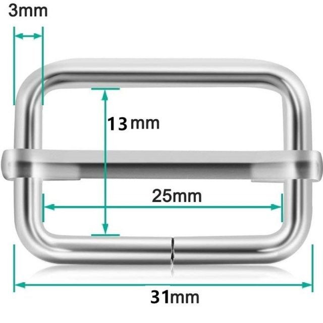 50pcs Slide Buckle 1 Inch Metal Tri-Glide Slides Rectangle A_虎窝淘