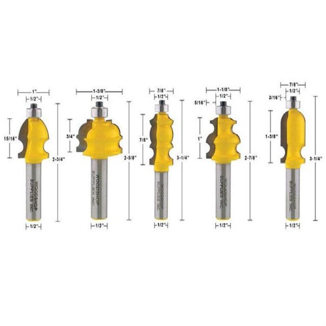 10PCS 1/2 Shank Architectural Molding Router Bits Set Casing_虎窝淘