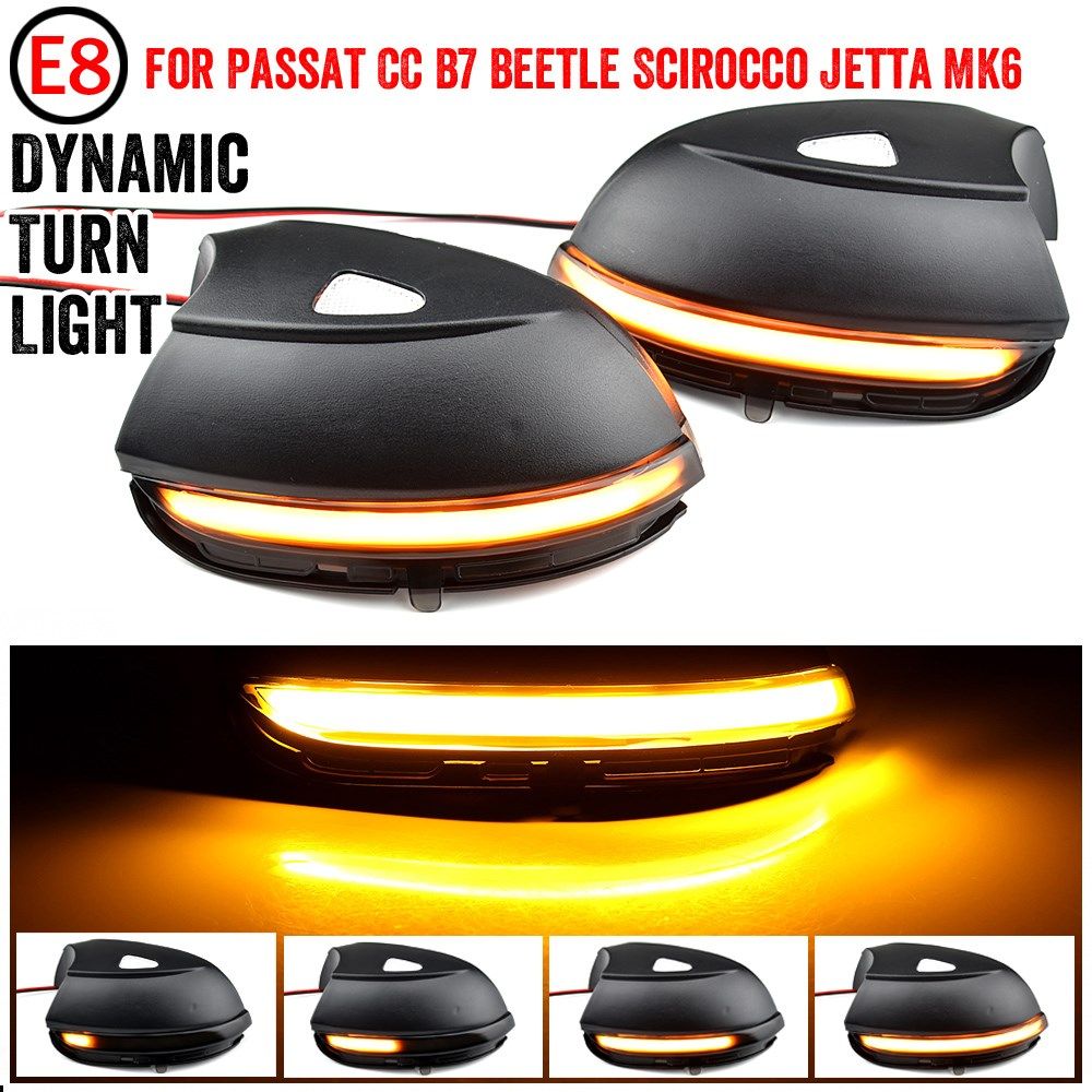 LED Side Wing Dynamic Turn Signal Light Rearview Mirror Indi_虎窝淘